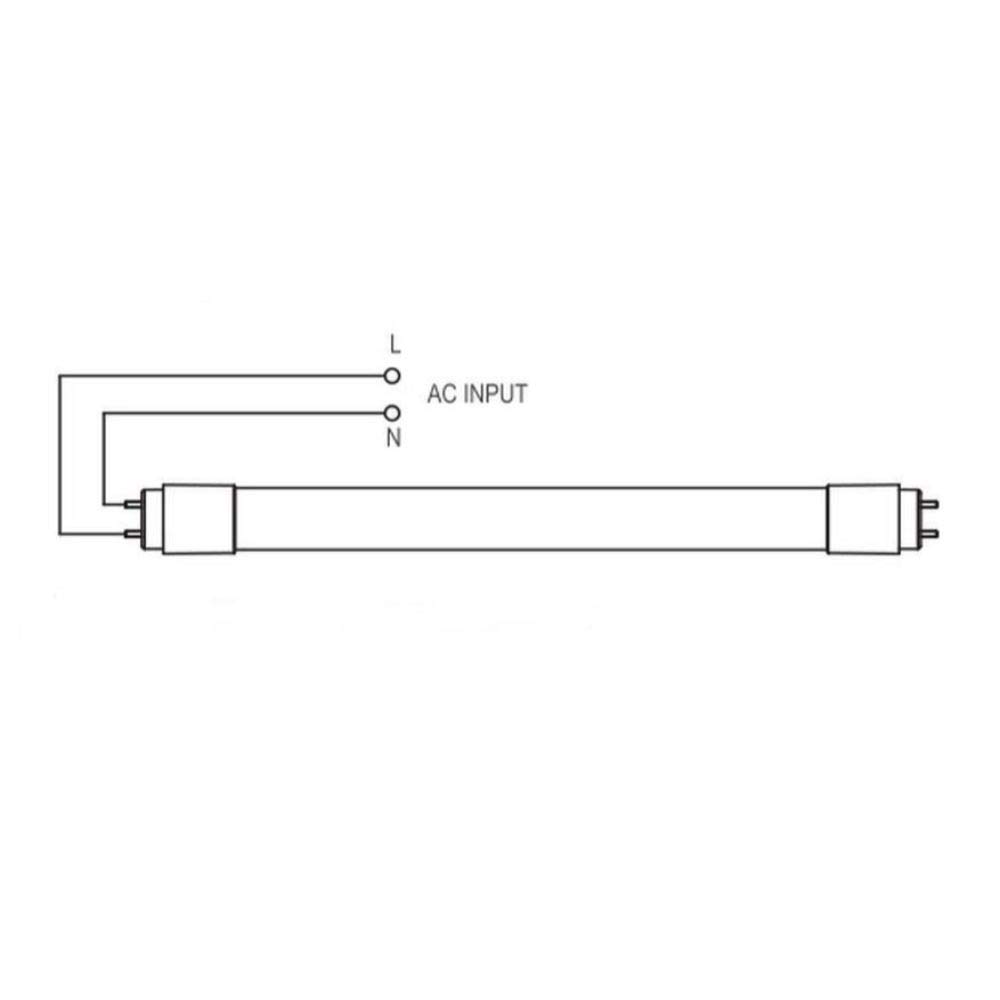 Diagrama de Fiação para Tubo de LED com Conexão Single Ended - Diagrama ...